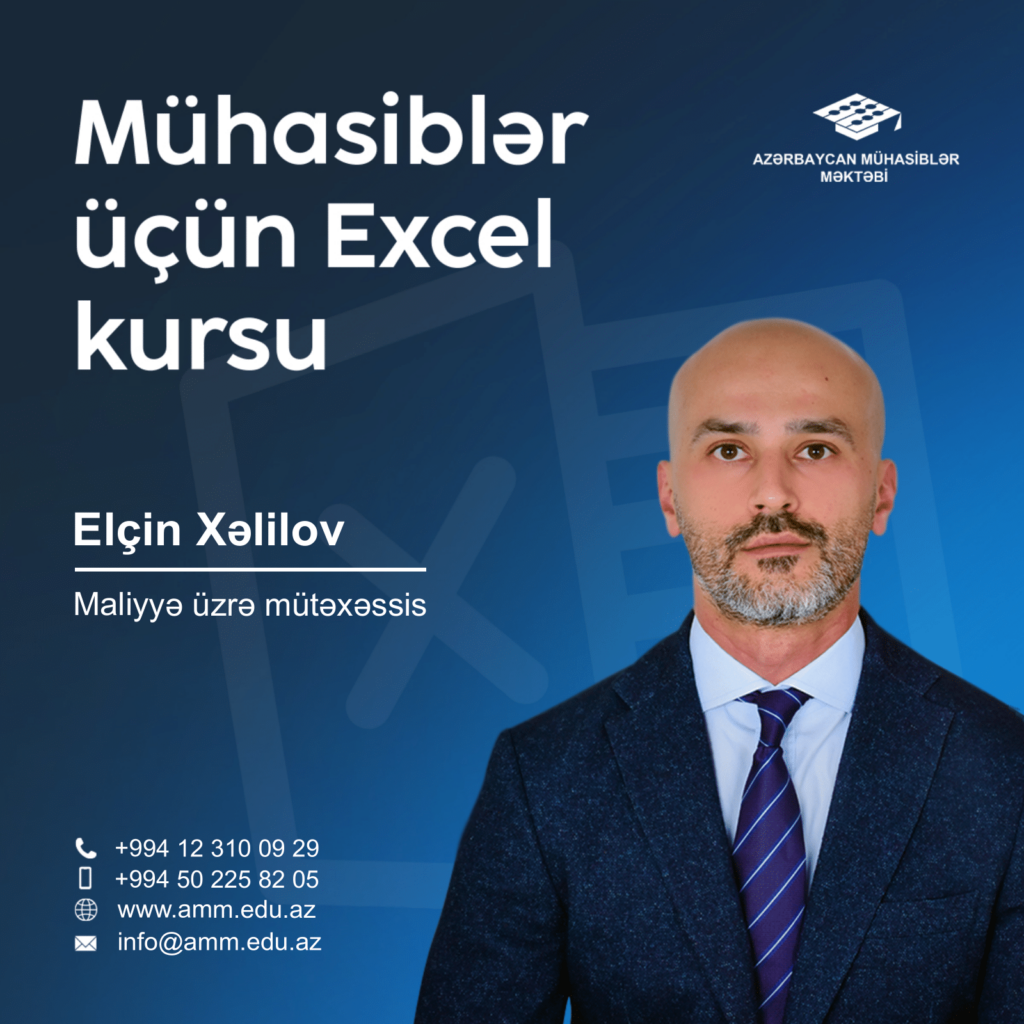 Mühasib və maliyyəçilər üçün Excel kursu! | Muhasibat.Az