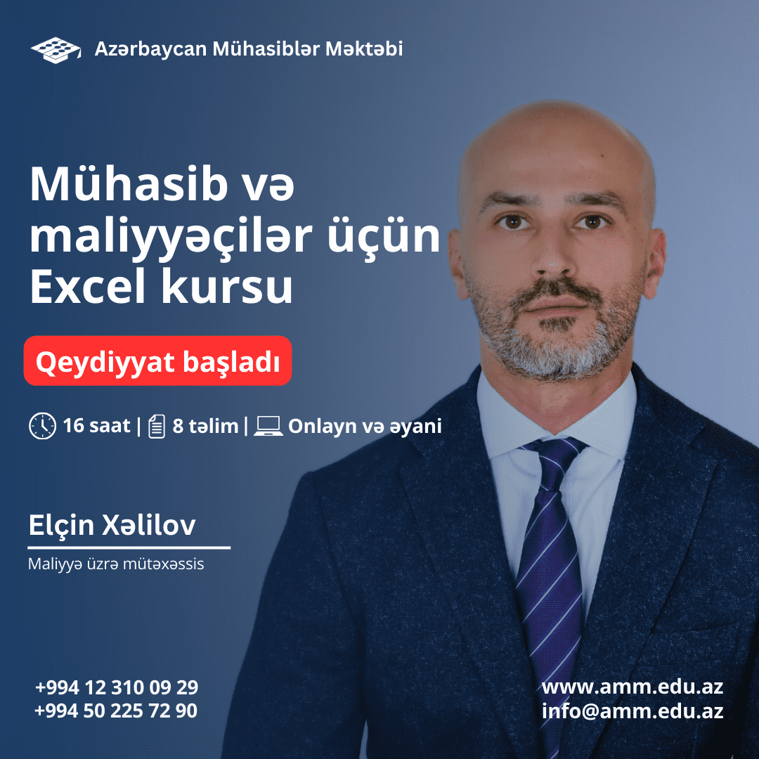 Excel kursu - Mühasib və maliyyəçilər üçün | Muhasibat.Az